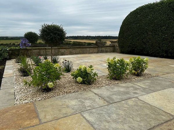 YELLOW LIMESTONE HAND DRESSED PAVING SLABS 22MM 90x60CM FULL PACK - 17 ...